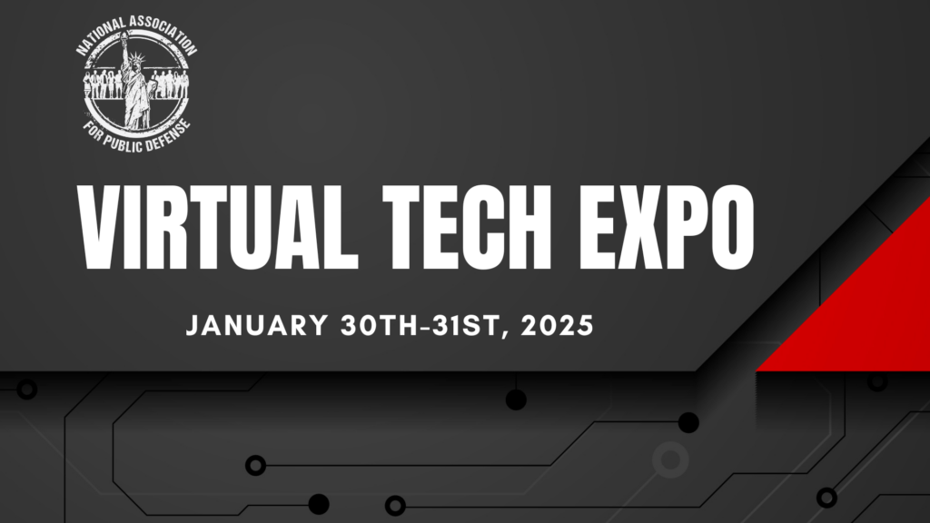 NAPD Virtual Tech Expo 2025 - National Association for Public Defense
